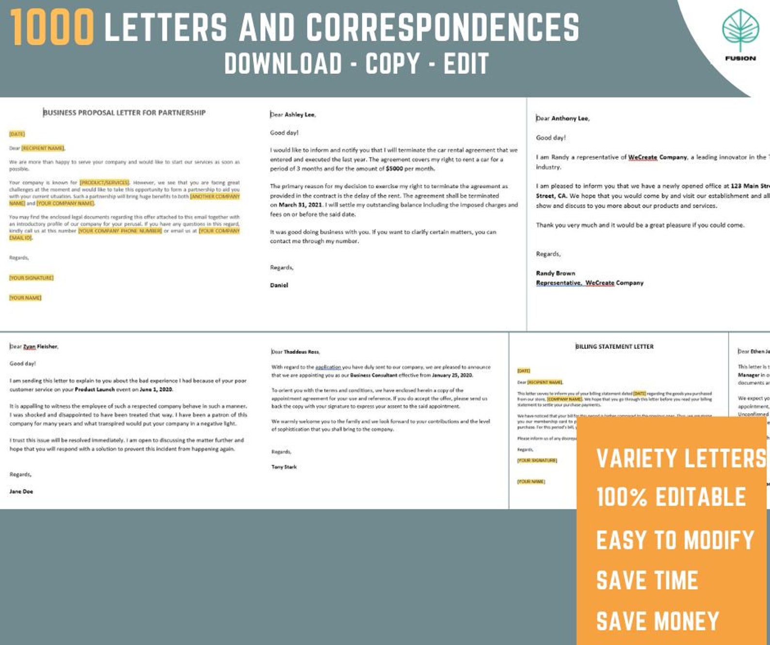 1000 Editable Letter and Correspondence Template, Appointment Letter ...