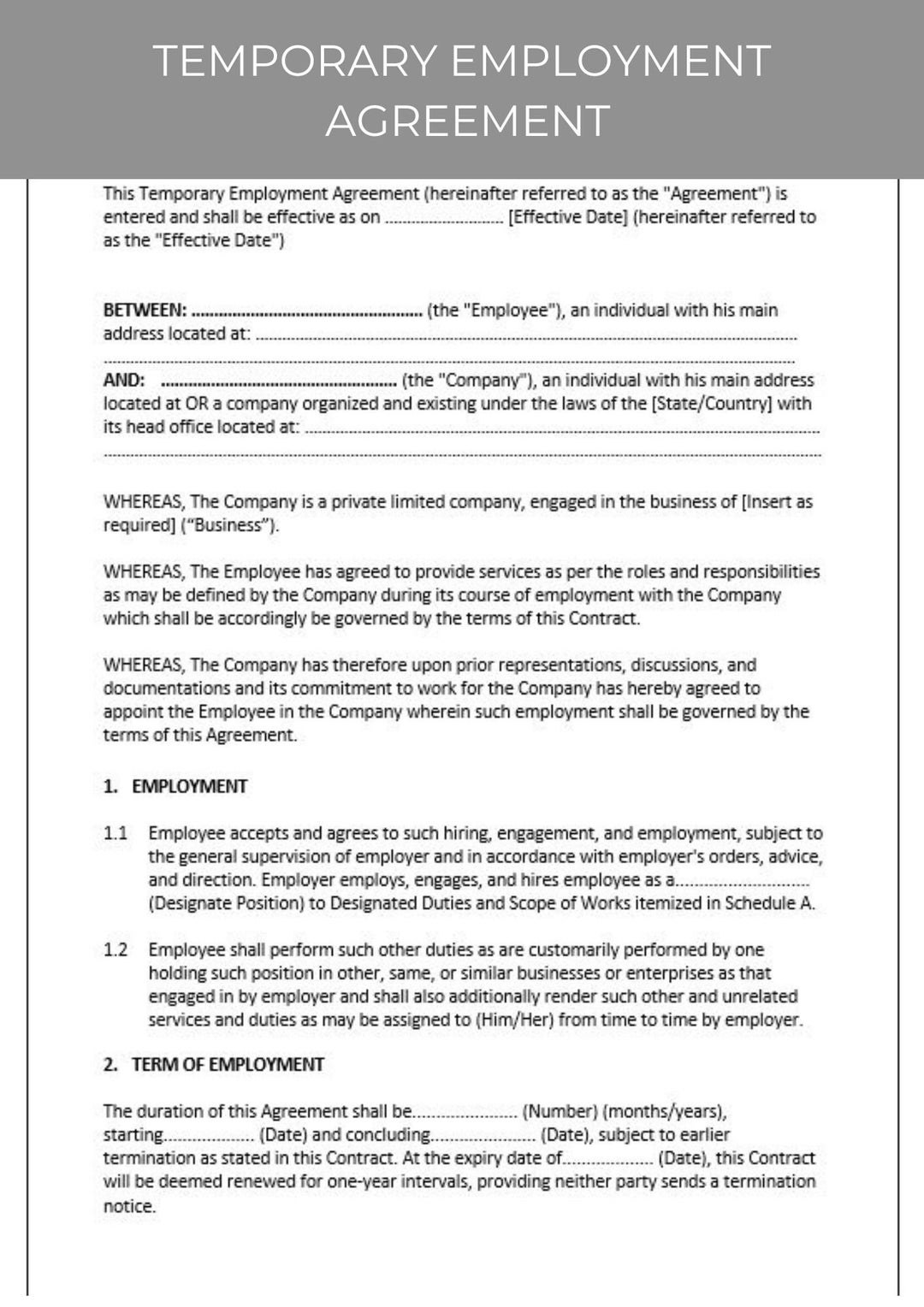 Temporary Employment Agreement - Etsy