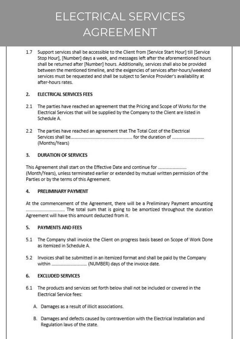 Electrical Services Agreement - Etsy