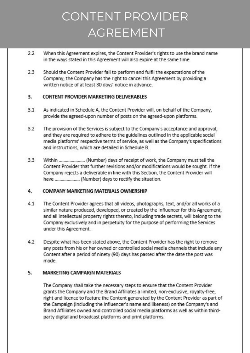 Content Provider Agreement - Etsy