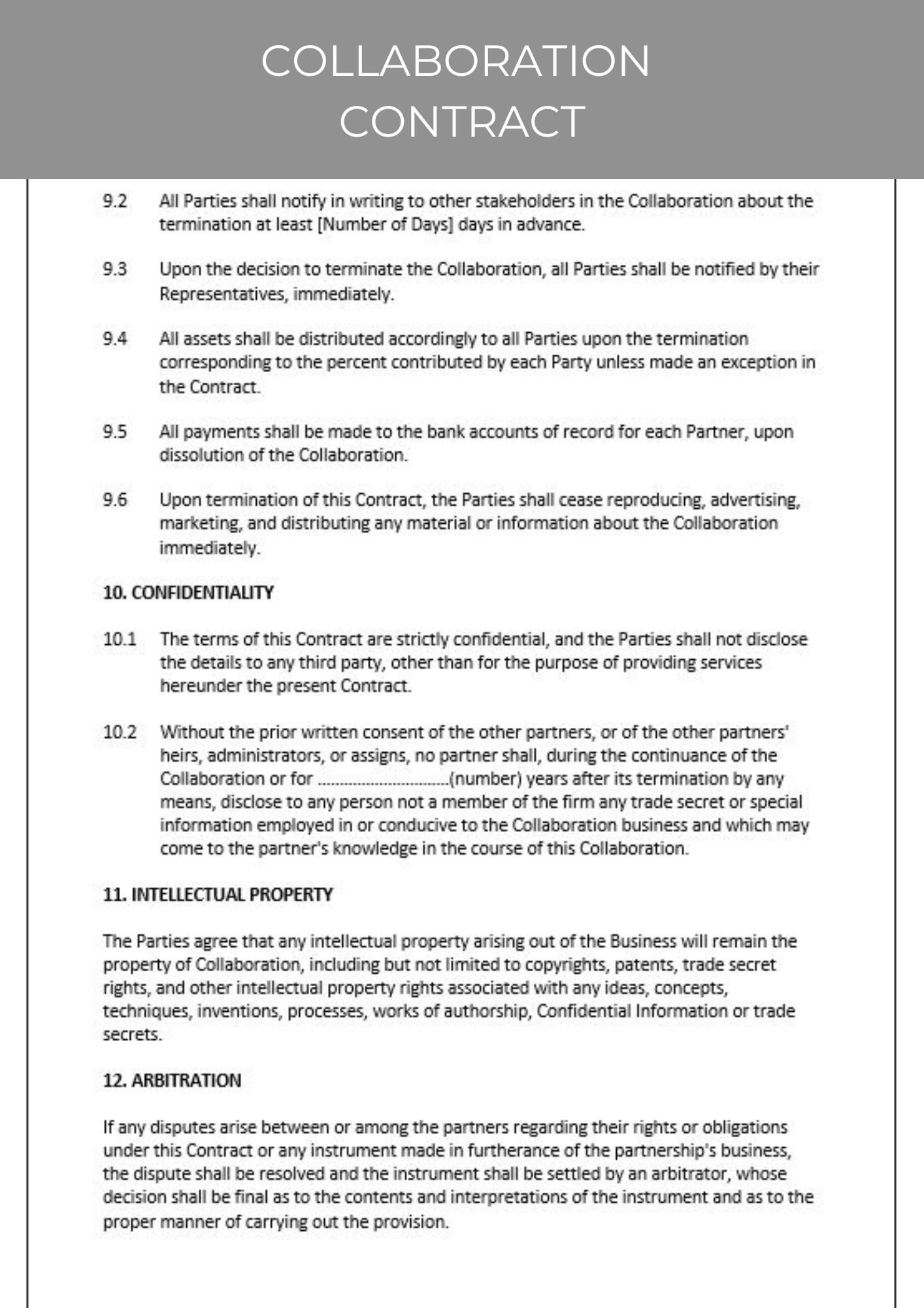 Collaboration Contract - Etsy