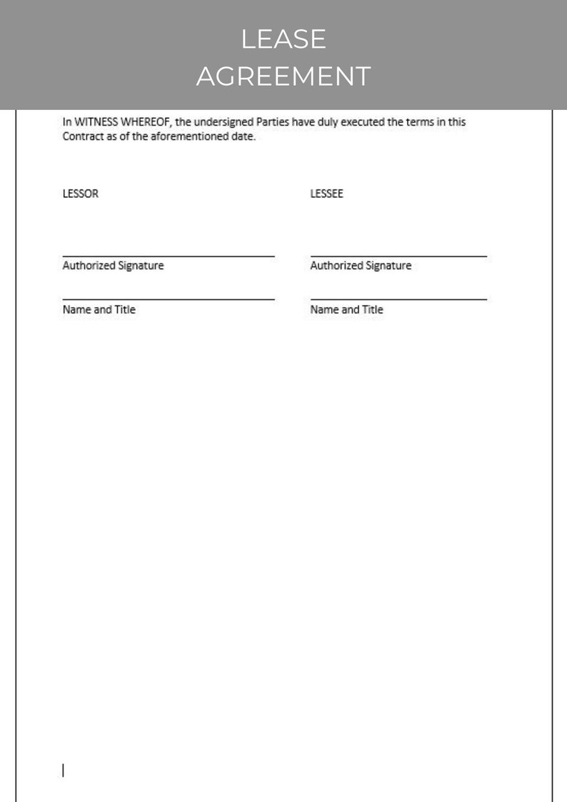 Lease Agreement, Rental Agreement, Commercial Lease, Lease Contract ...