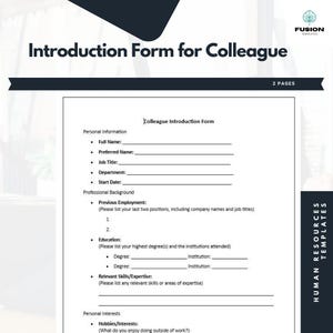 Introduction Form for Colleague Template - Etsy