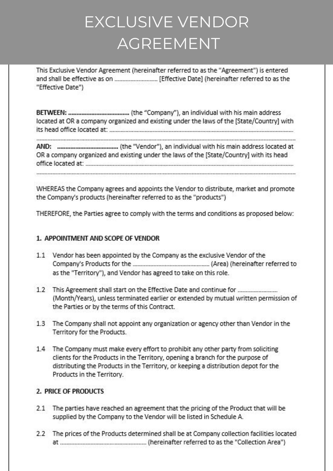 Exclusive Vendor Agreement - Etsy