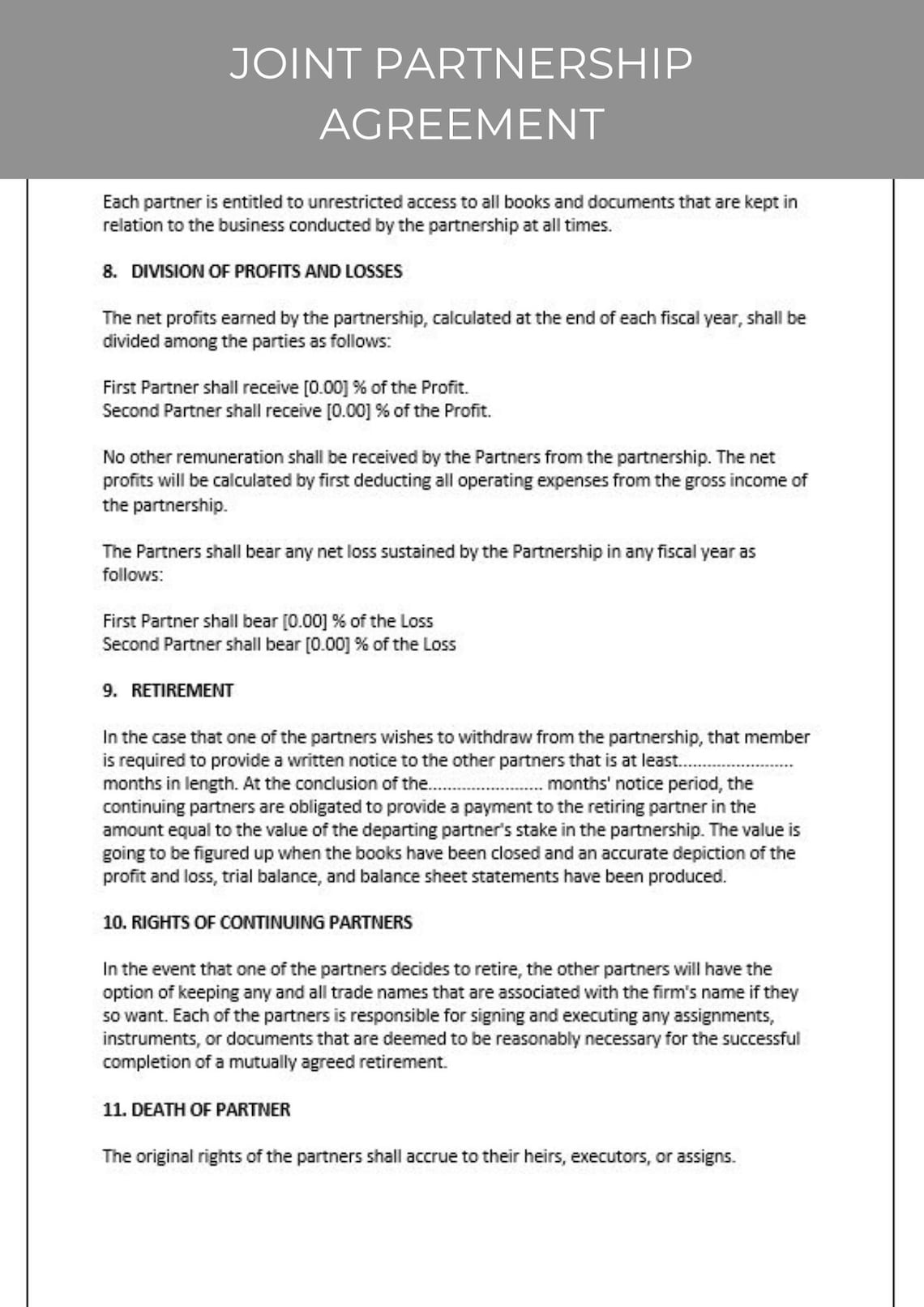 Joint Partnership Agreement - Etsy