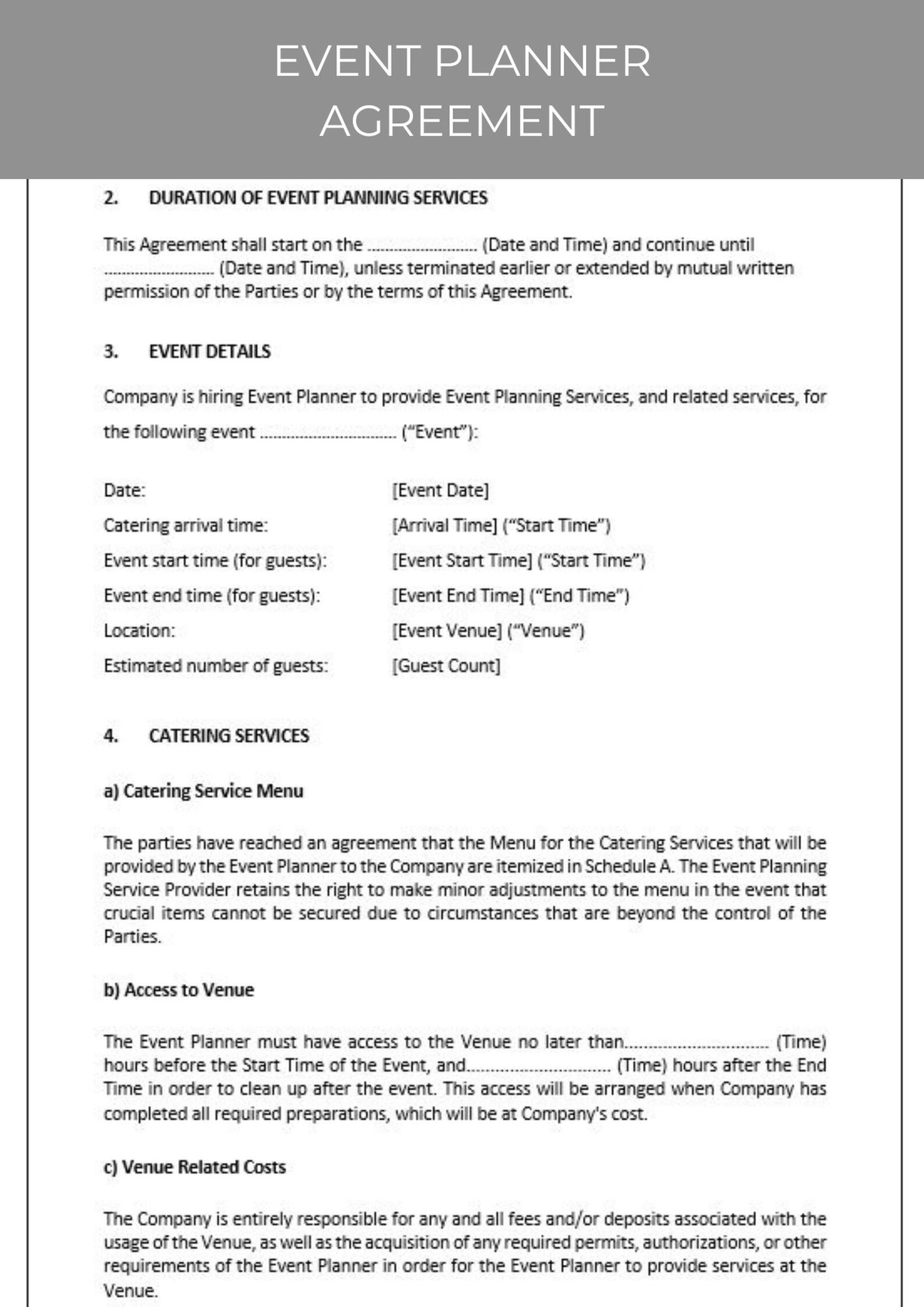 Event Planner Agreement - Etsy