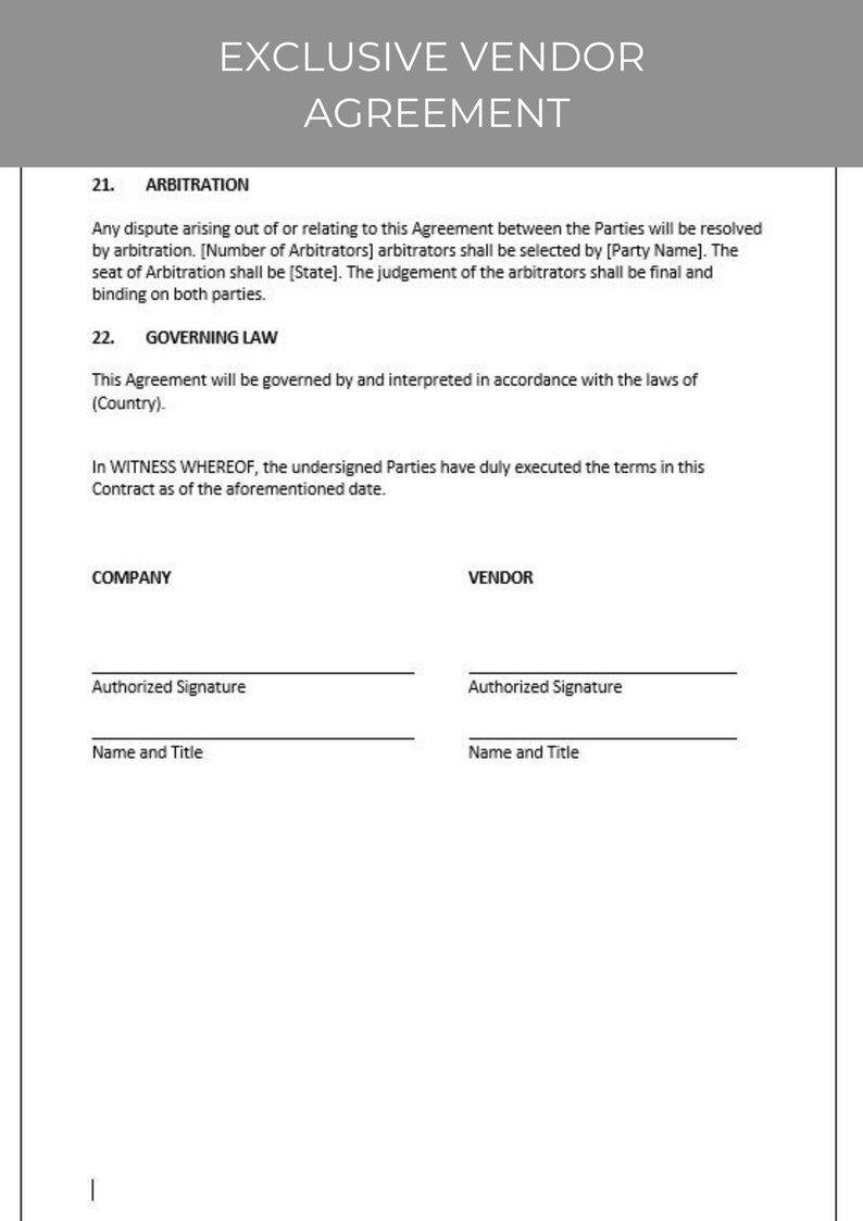 Exclusive Vendor Agreement - Etsy