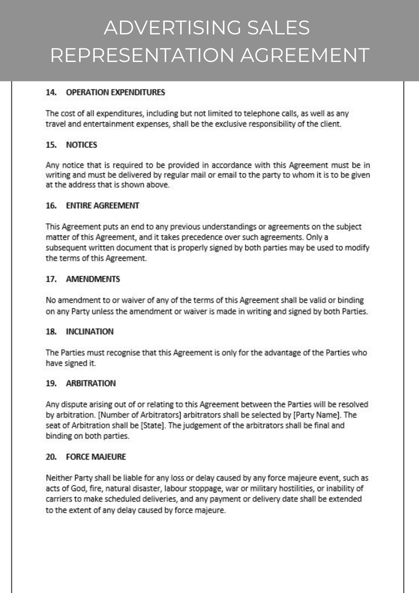 Advertising Sales Representation Agreement - Etsy