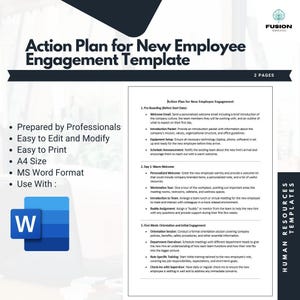Action Plan for New Employee Engagement Template - Etsy