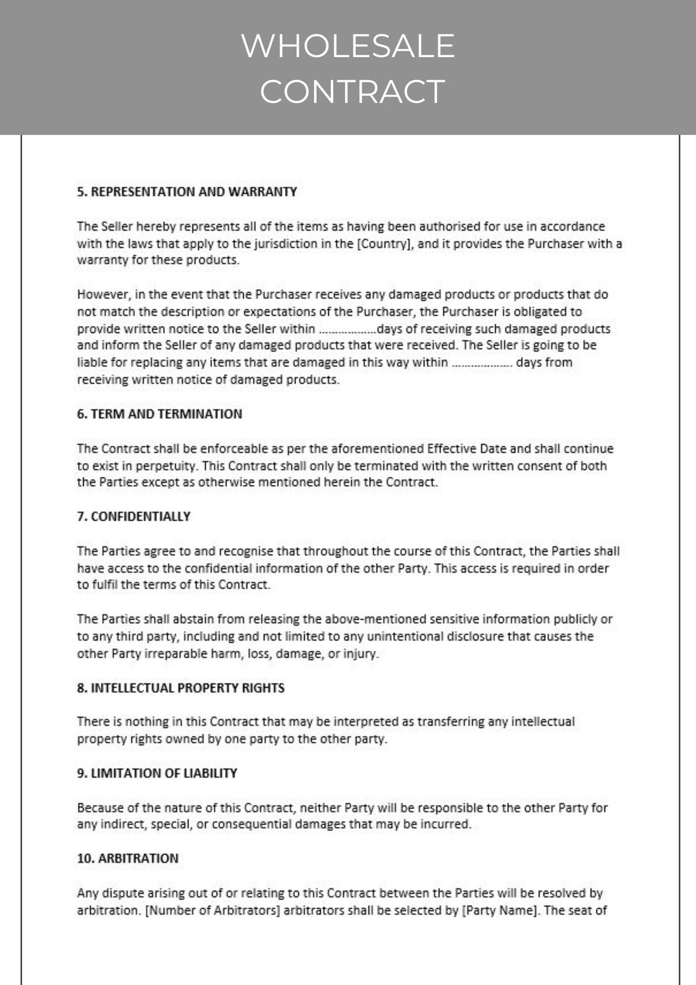 Wholesale Contract - Etsy