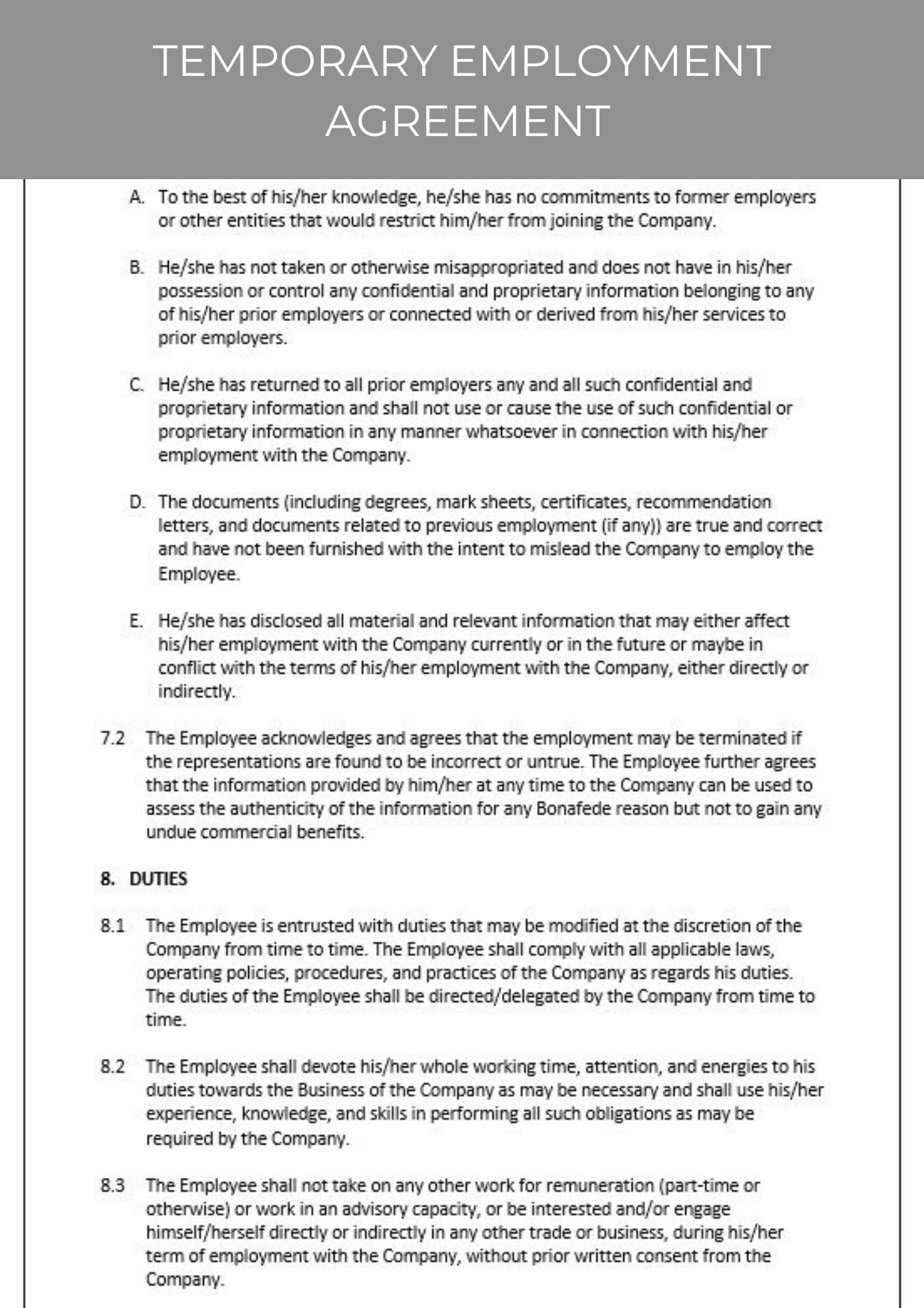 Temporary Employment Agreement - Etsy