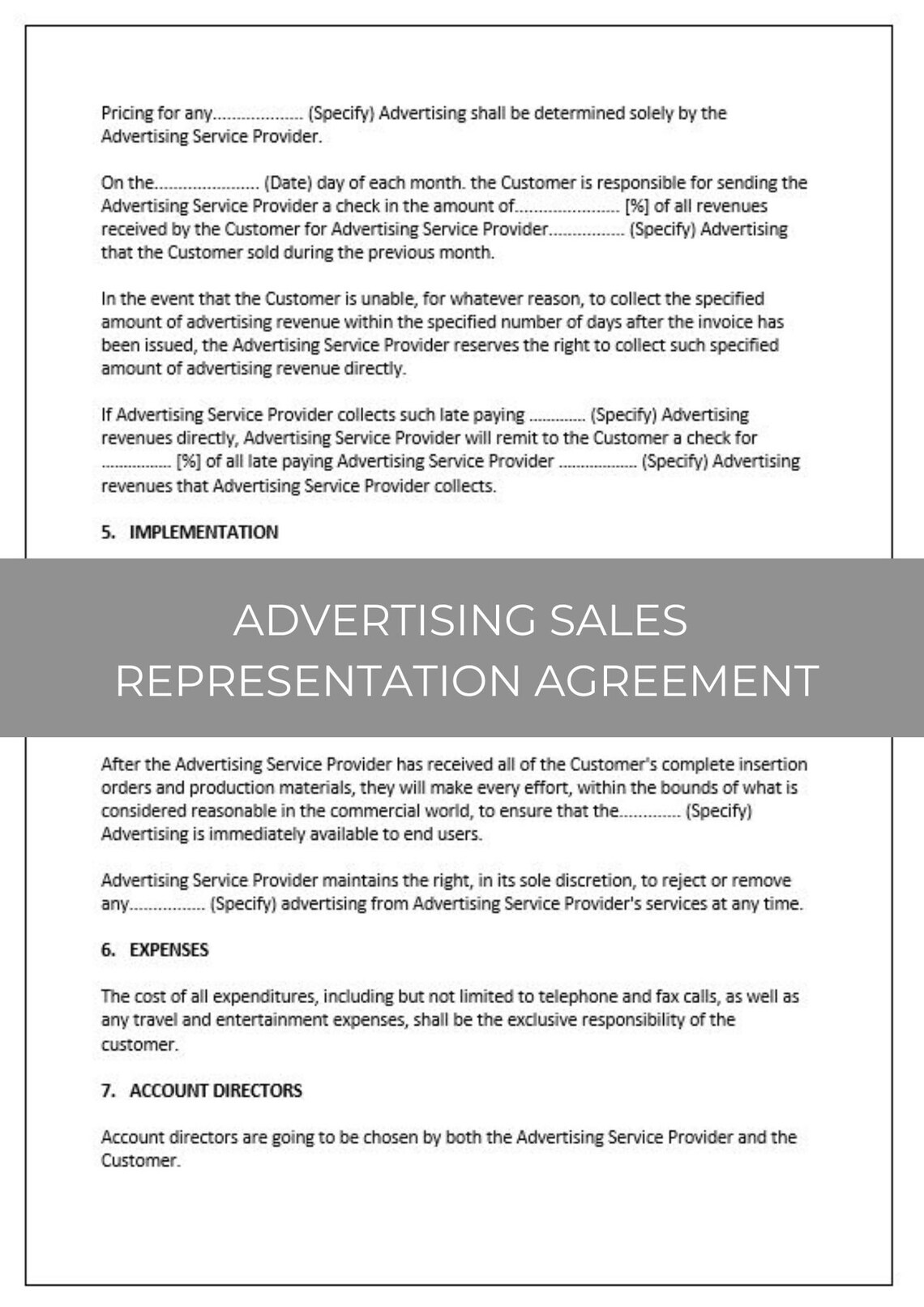 Advertising Sales Representation Agreement - Etsy