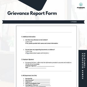 Grievance Report Form Template - Etsy