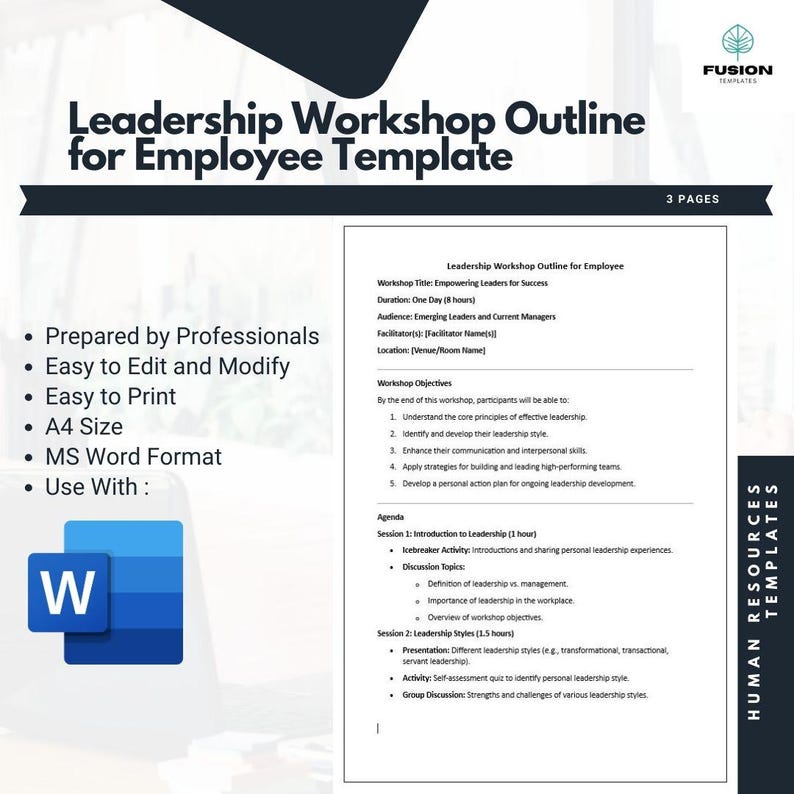 Leadership Workshop Outline for Employee Template - Etsy