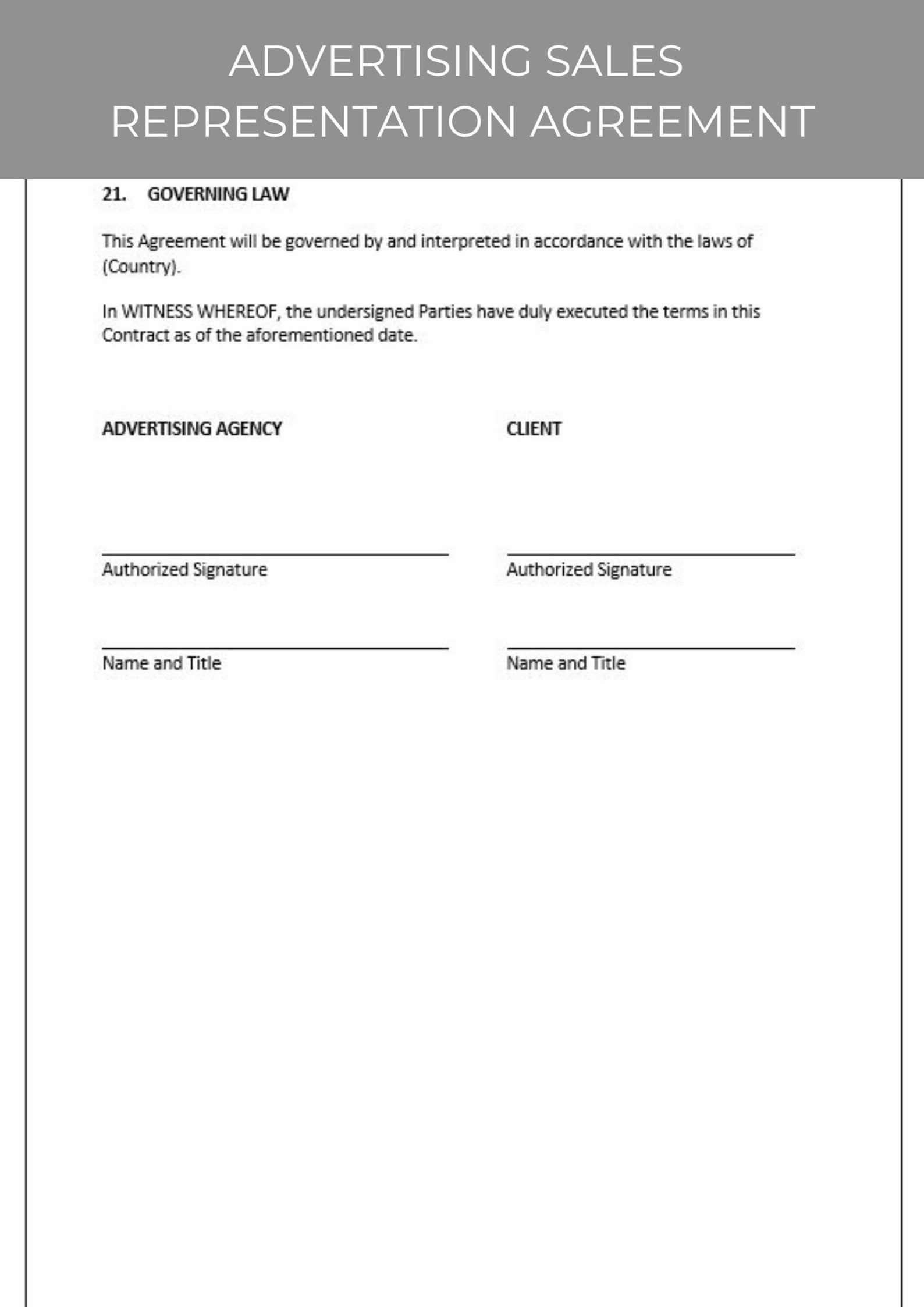 Advertising Sales Representation Agreement - Etsy