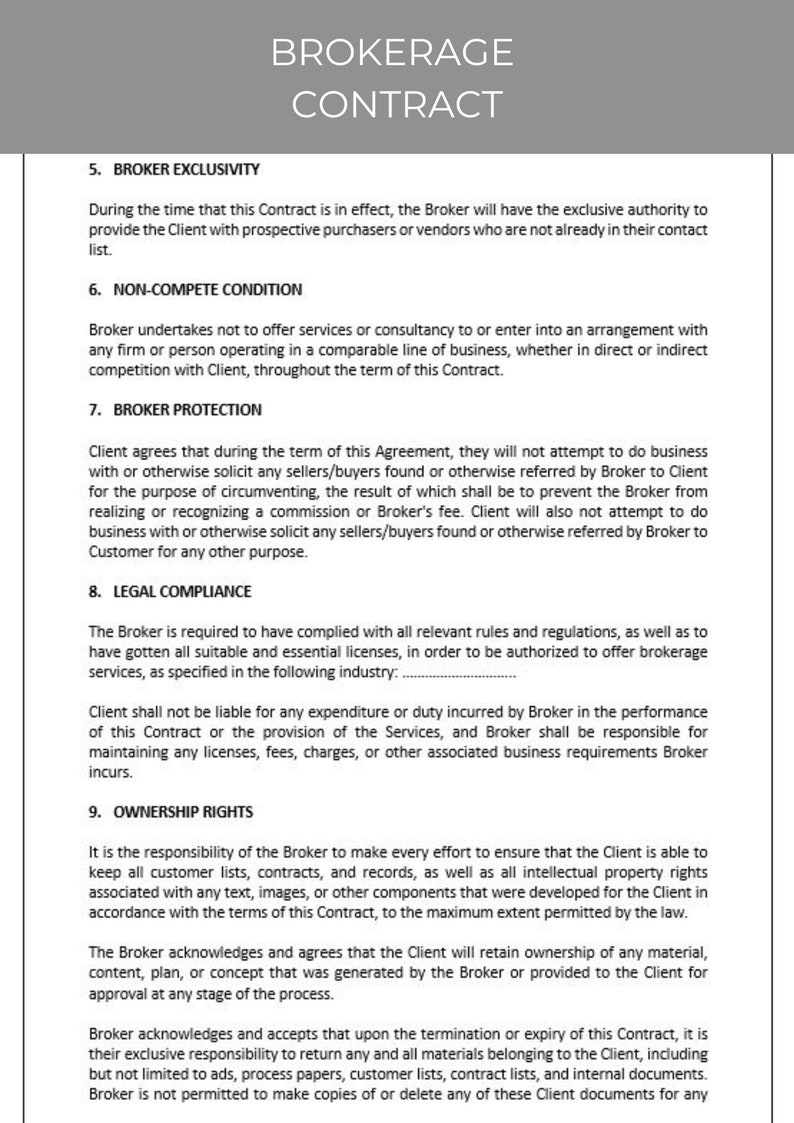 Brokerage Contract - Etsy