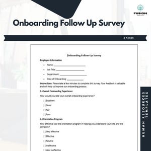 Onboarding Follow-up Survey Template - Etsy