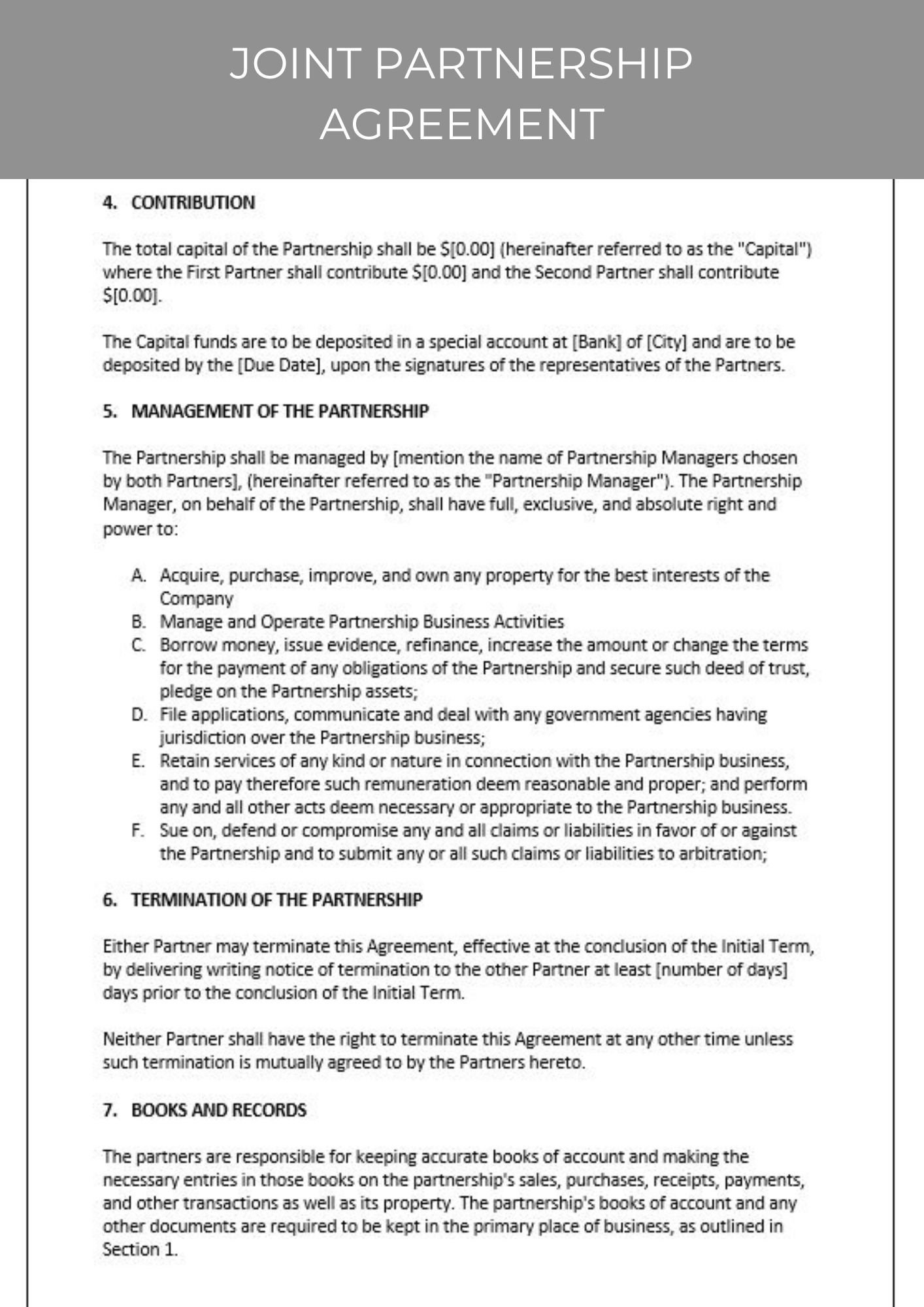 Joint Partnership Agreement - Etsy