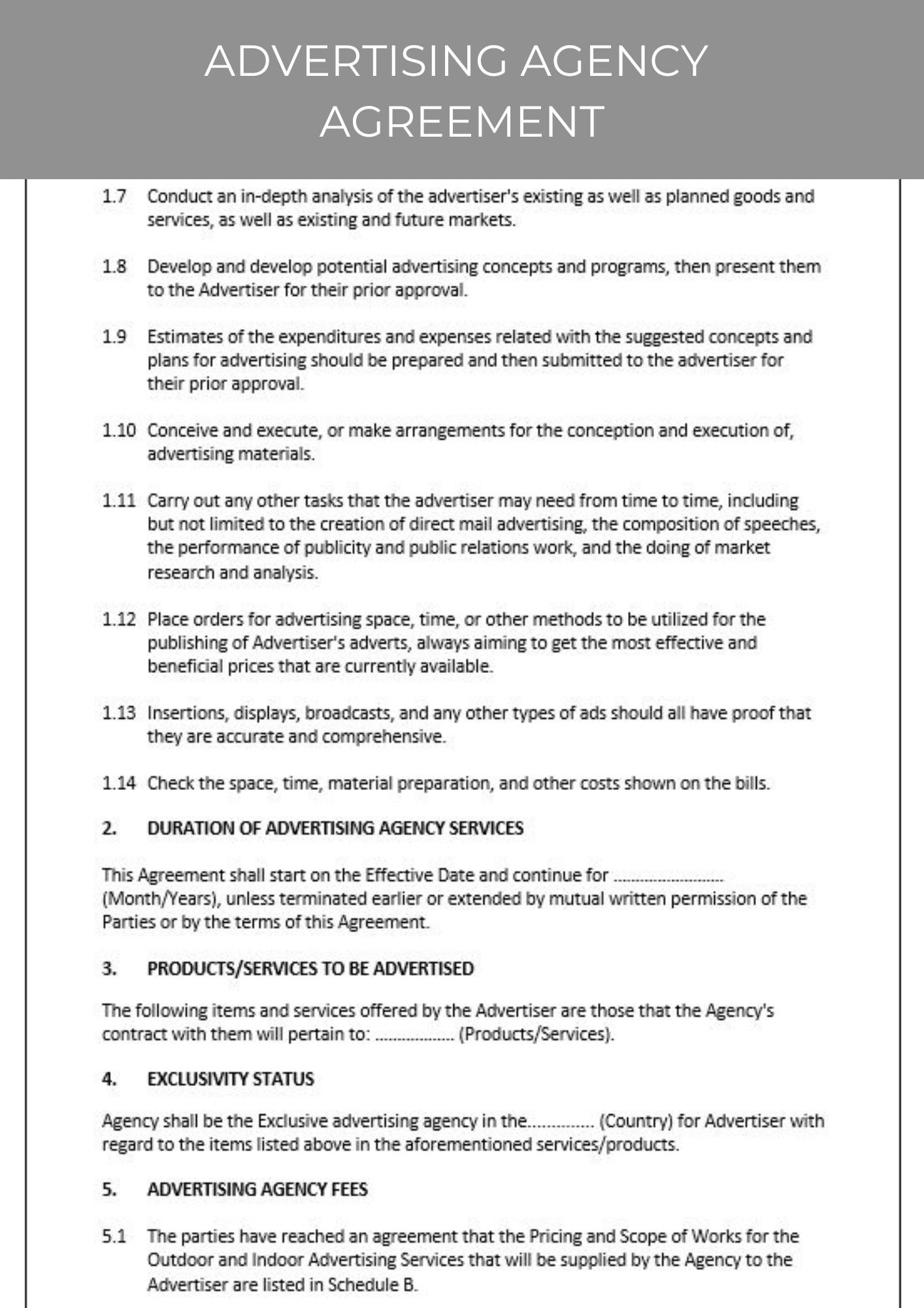 Public Relations Agreement Template