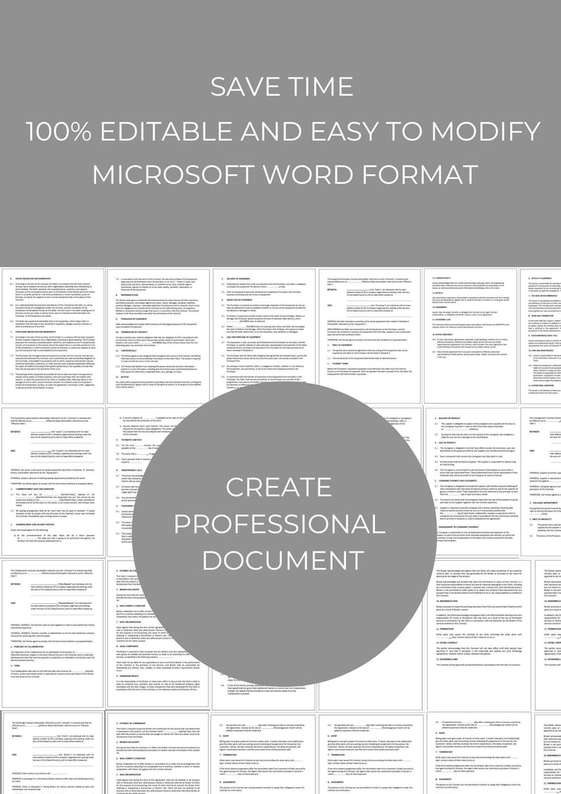 Brokerage Agreement, Contract Agreement, Contract Template, Editable ...