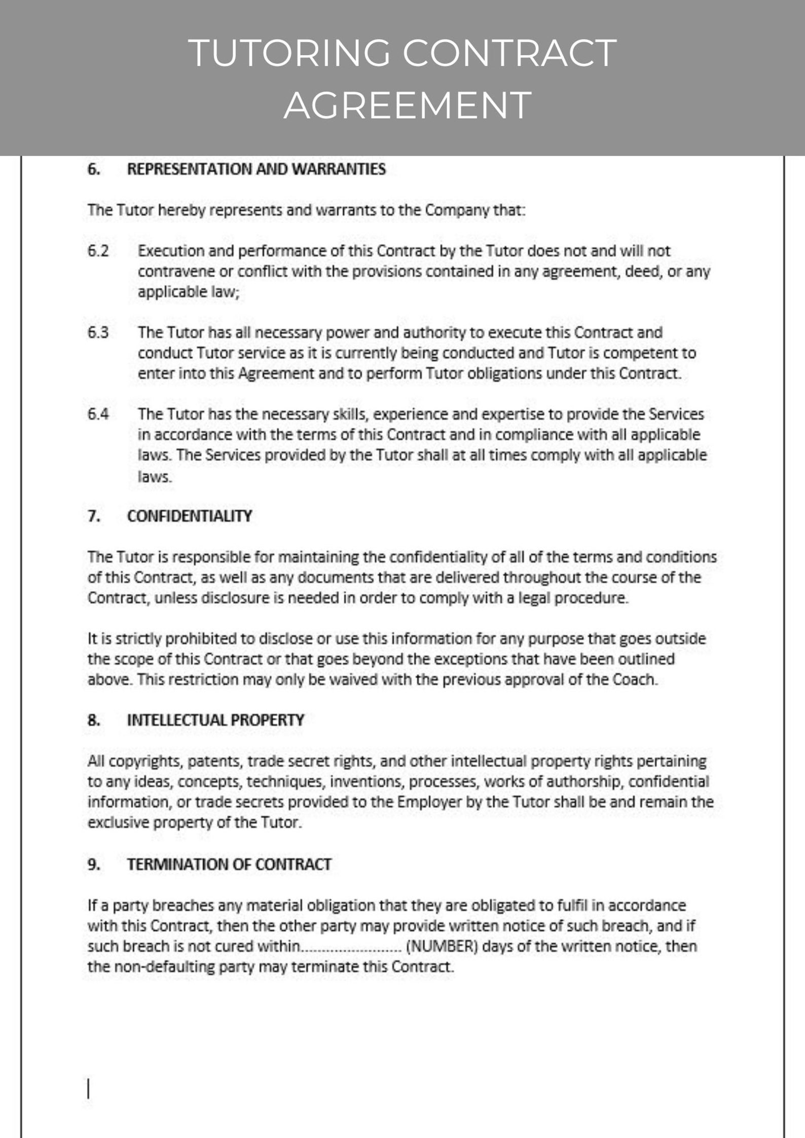 Tutoring Contract - Etsy