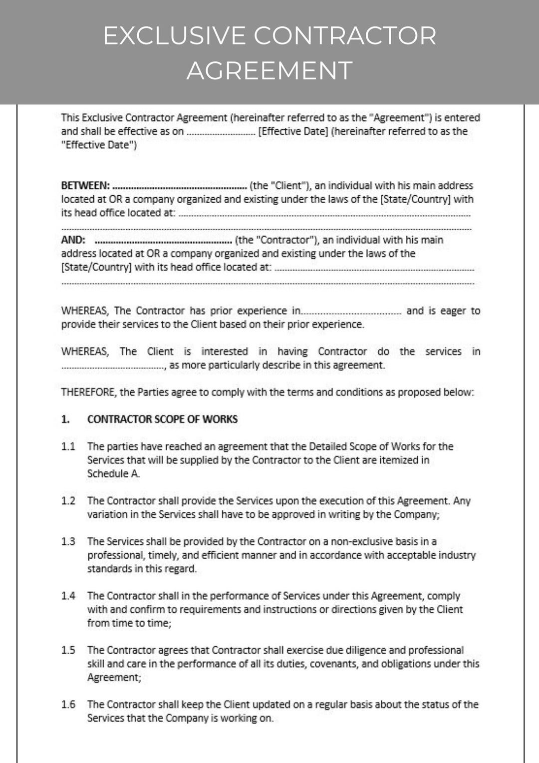Exclusive Contractor Agreement - Etsy