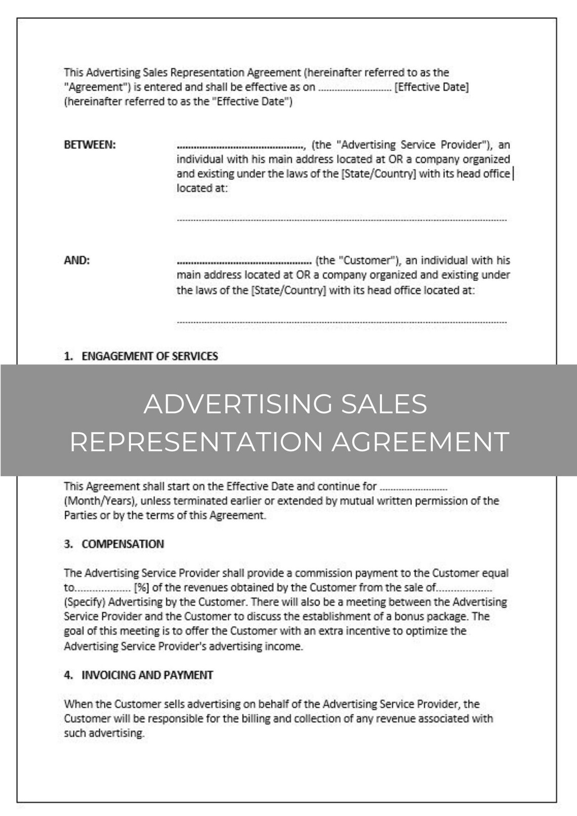Advertising Sales Representation Agreement - Etsy