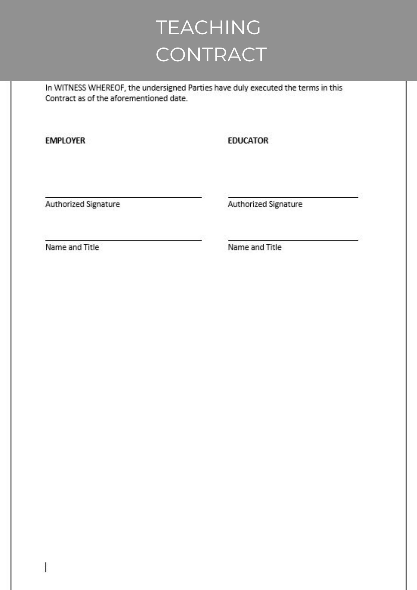Teaching Contract - Etsy