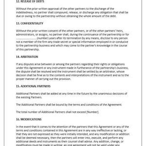 Partnership Agreement, Contract Agreement, Partnership Contract ...