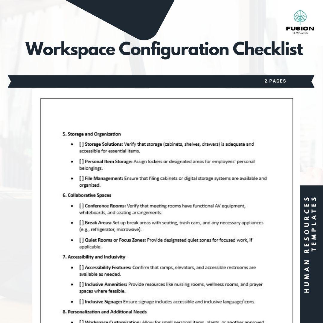 Workspace Configuration Checklist Template - Etsy