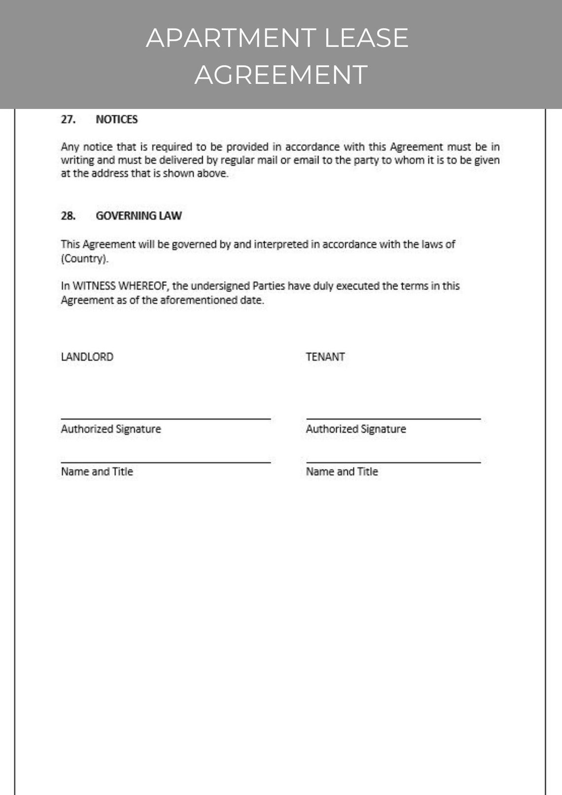 Apartment Lease Agreement, Rental Agreement, Residential Lease, Lease ...