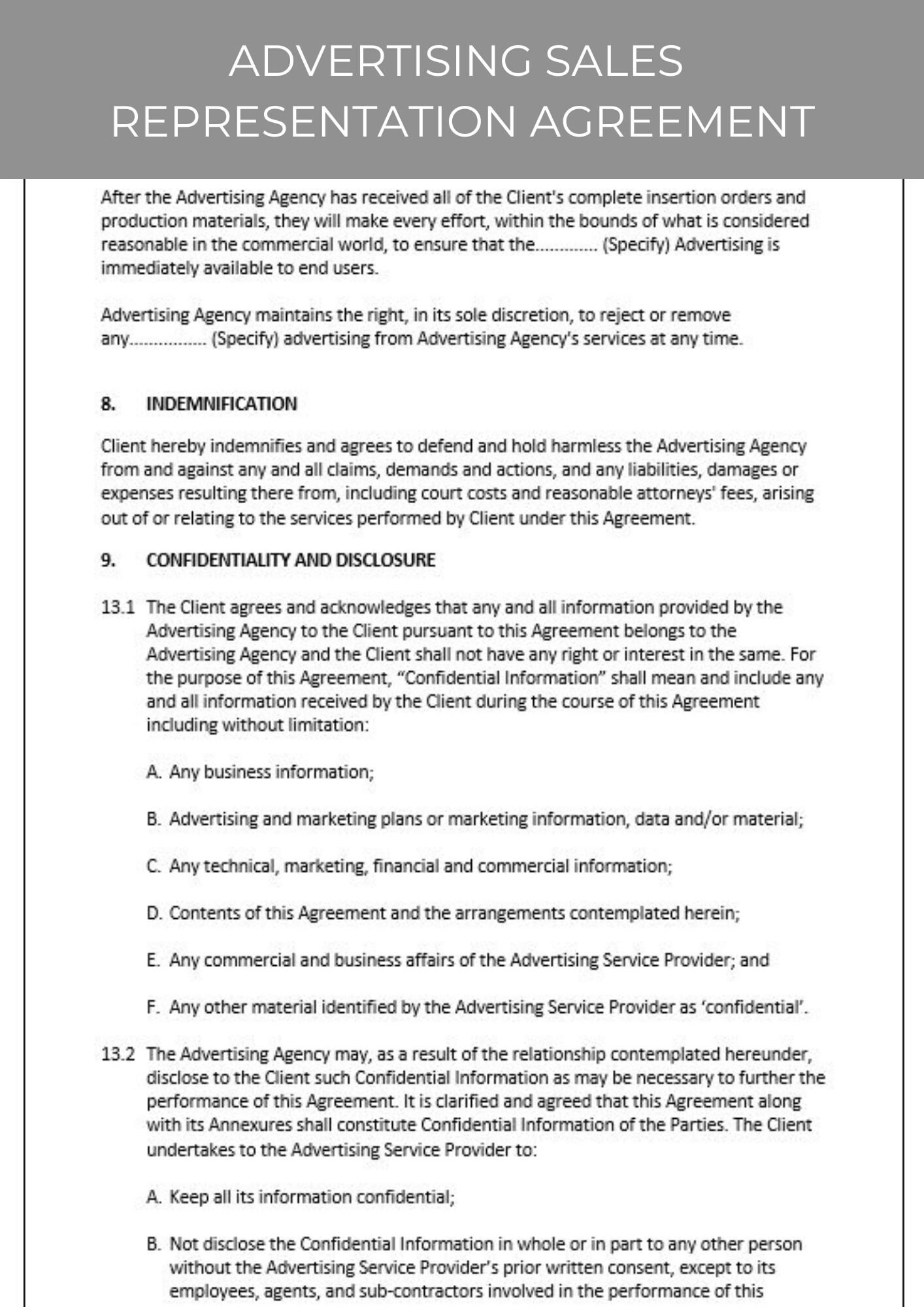 Advertising Sales Representation Agreement - Etsy