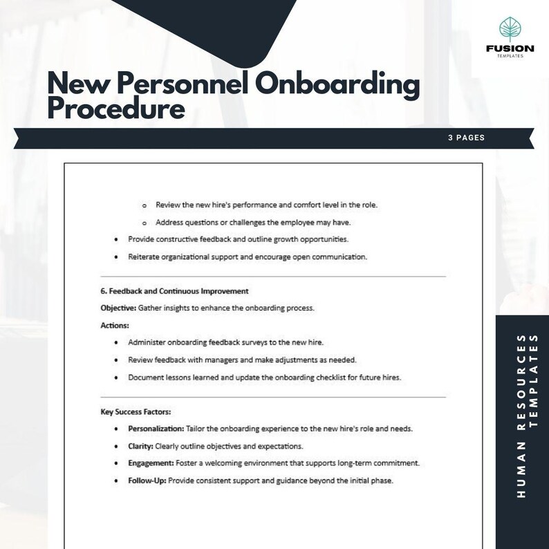 New Personnel Onboarding Procedure Template Human Resources Templates ...