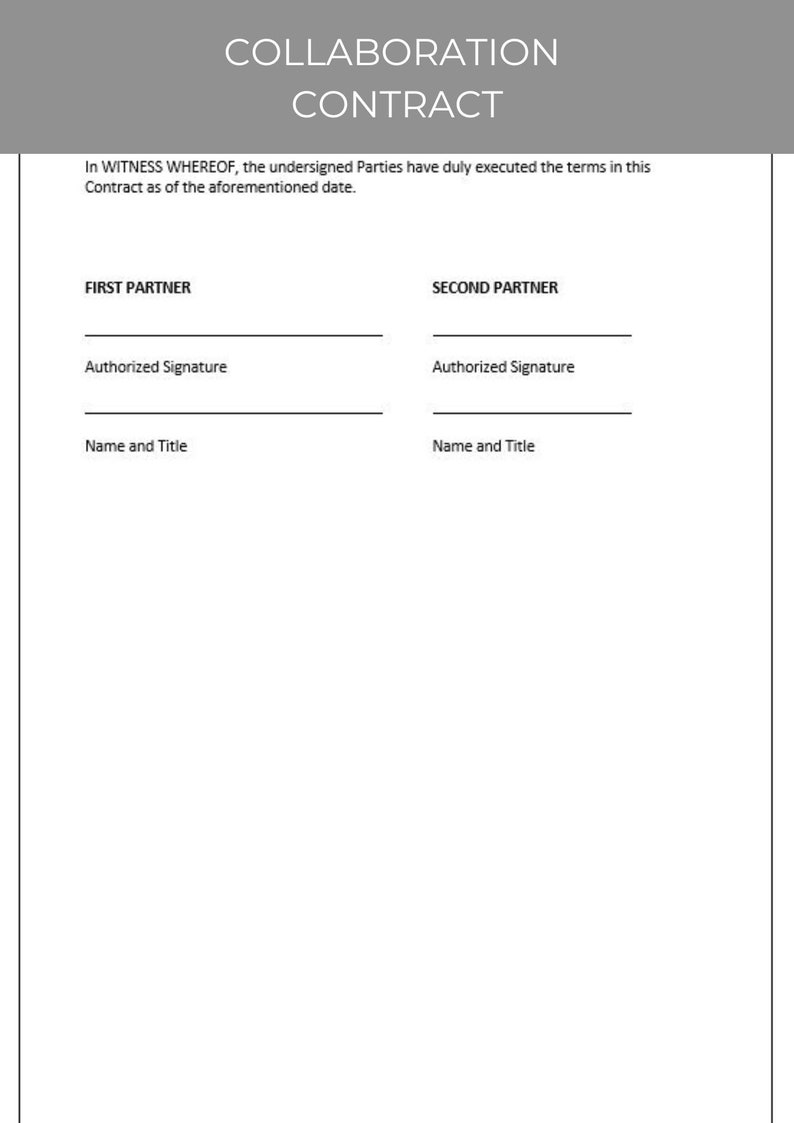 Collaboration Contract - Etsy
