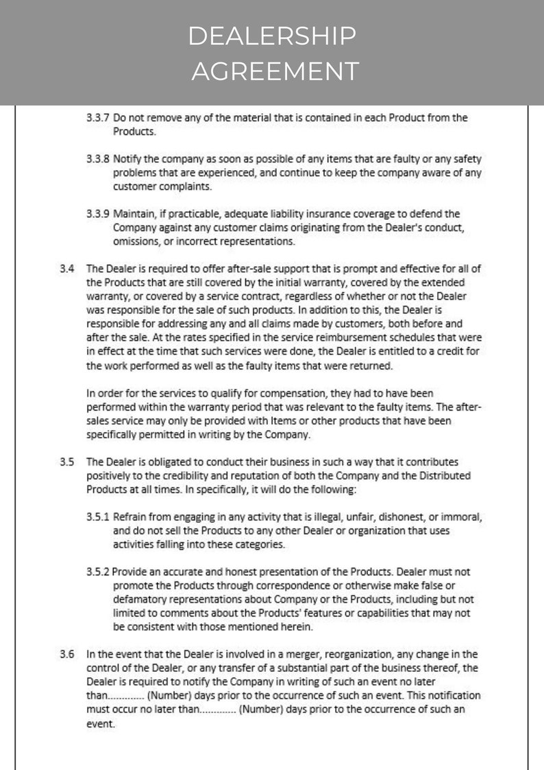 Dealership Agreement - Etsy