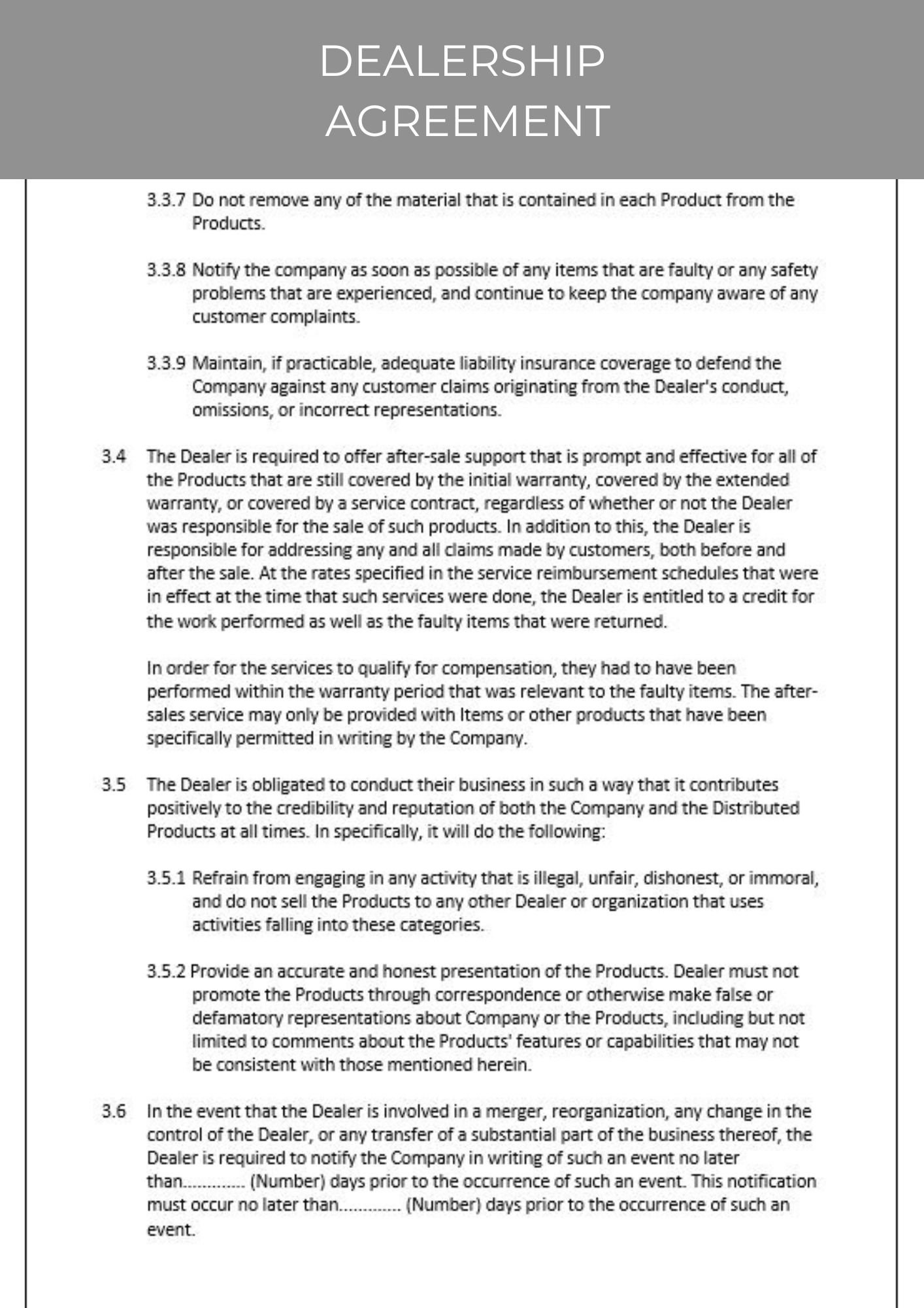 Dealership Agreement - Etsy