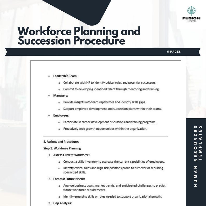 Workforce Planning and Succession Procedure Templates Human Resources ...