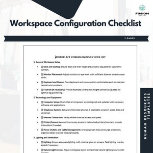 Workspace Configuration Checklist Template - Etsy