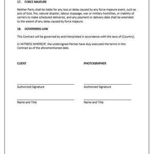 Entertainment Contract, Editable Template, Contract Agreement ...
