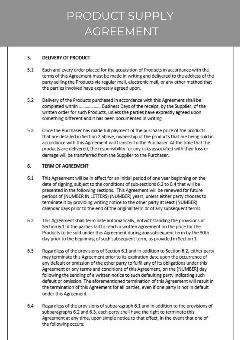 Product Supply Agreement - Etsy