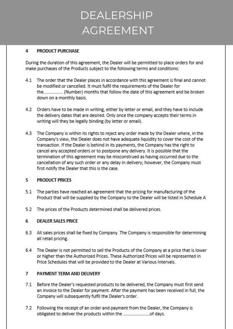 Dealership Agreement - Etsy
