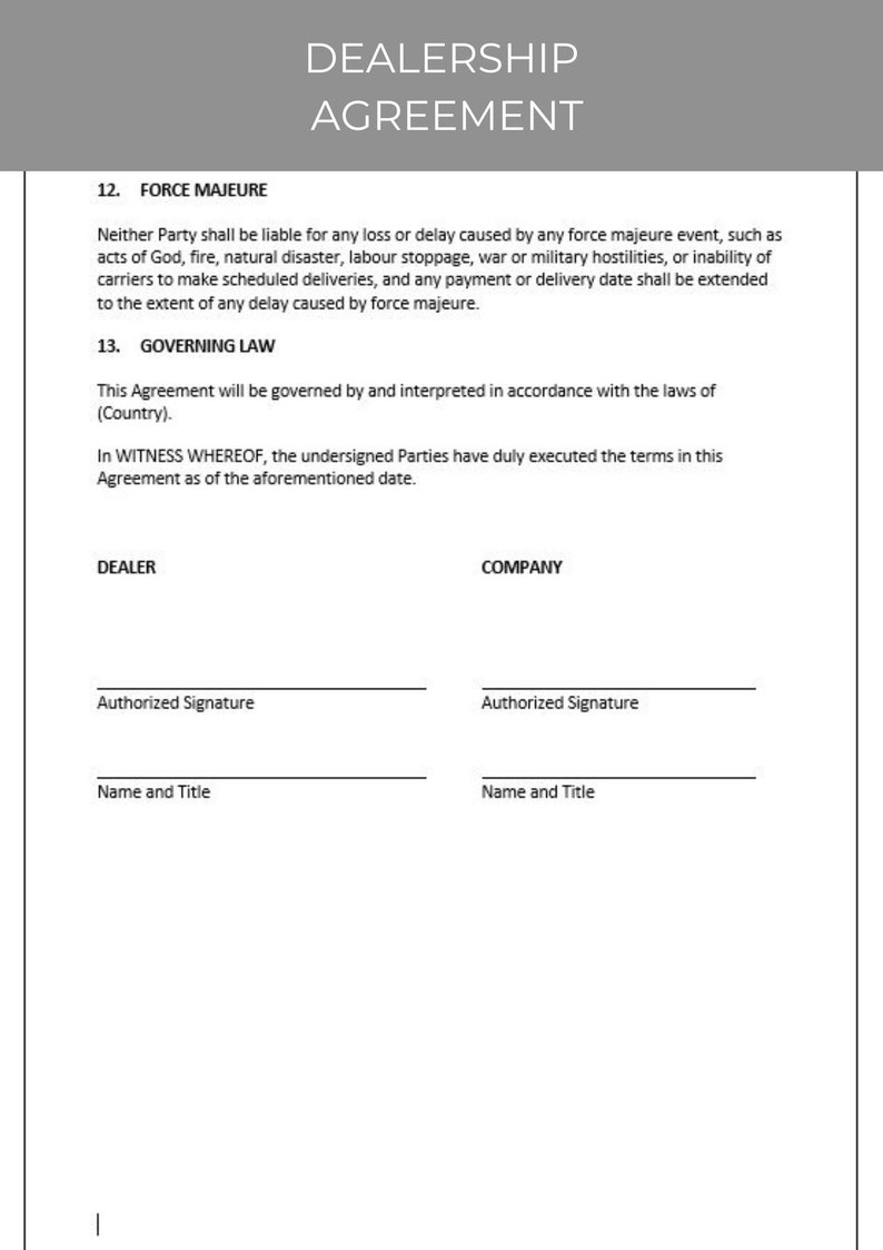 Dealership Agreement - Etsy