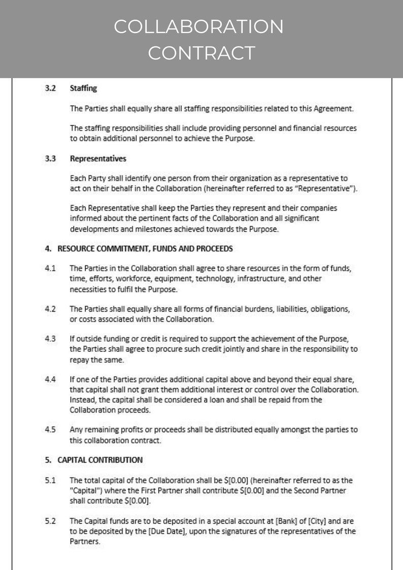 Collaboration Contract - Etsy
