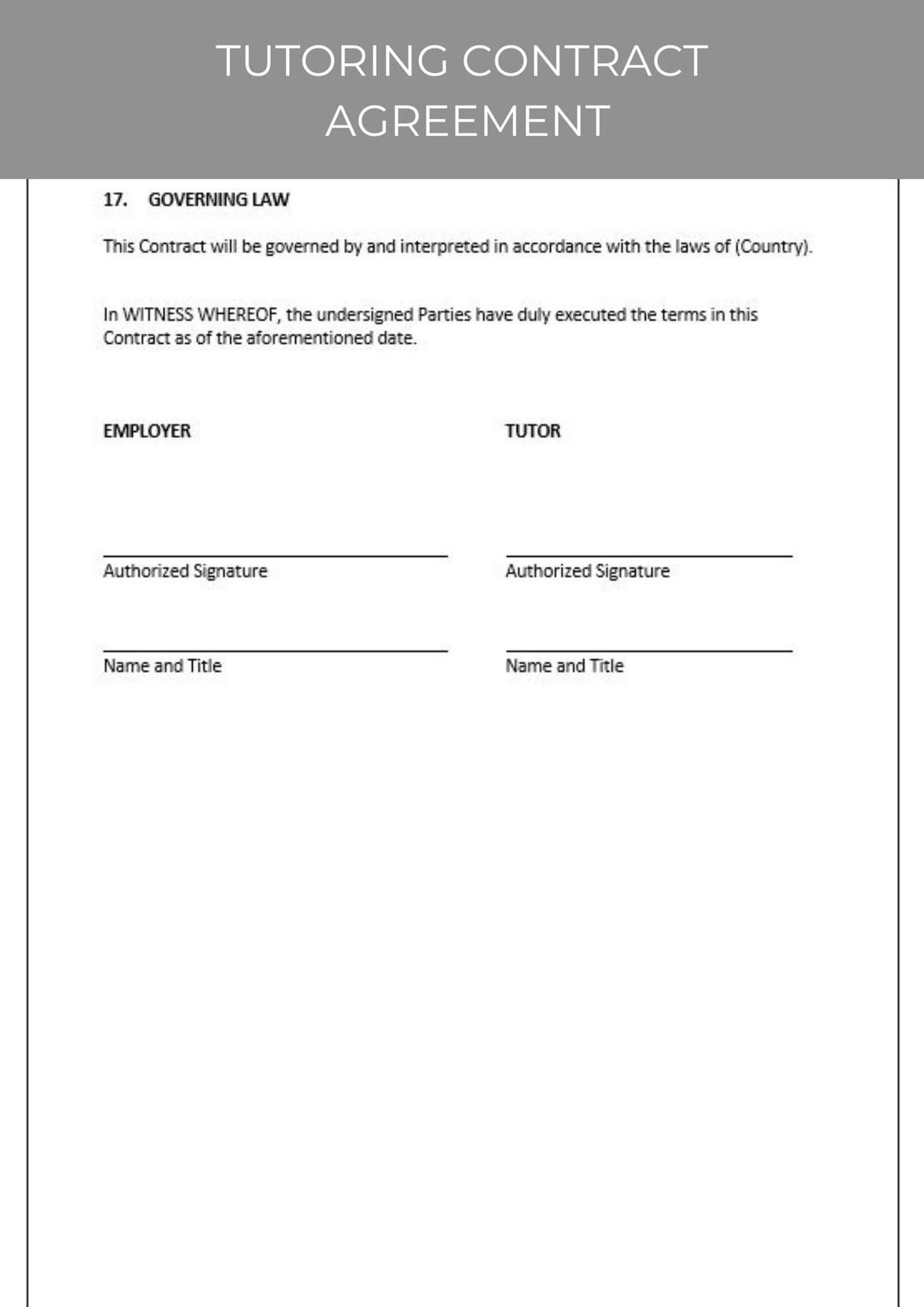 Tutoring Contract - Etsy