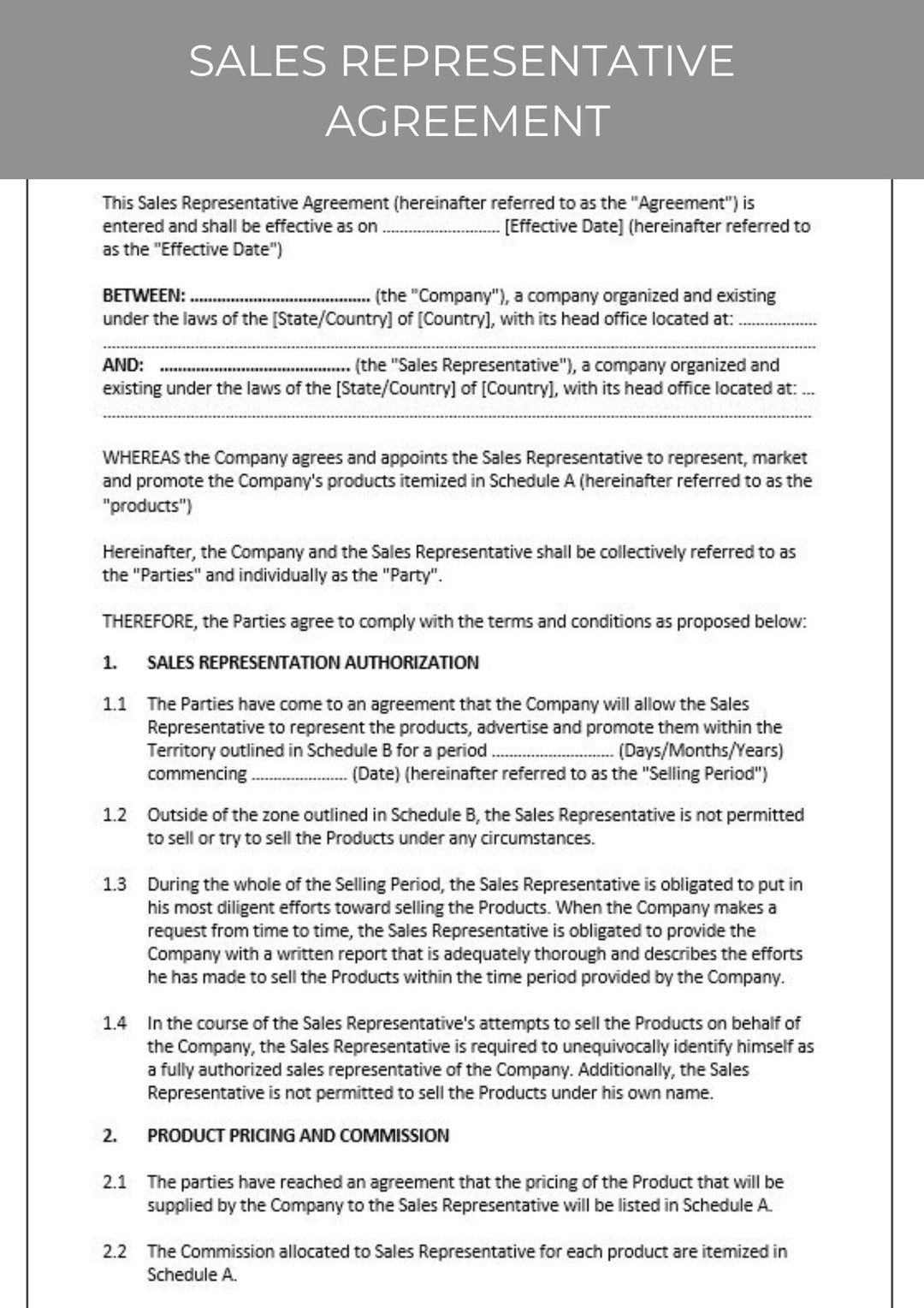 Sales Representative Agreement - Etsy