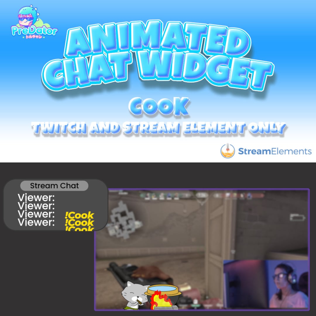 Animated Cook Twitch Chat Widget: Streamelements Overlay - Etsy