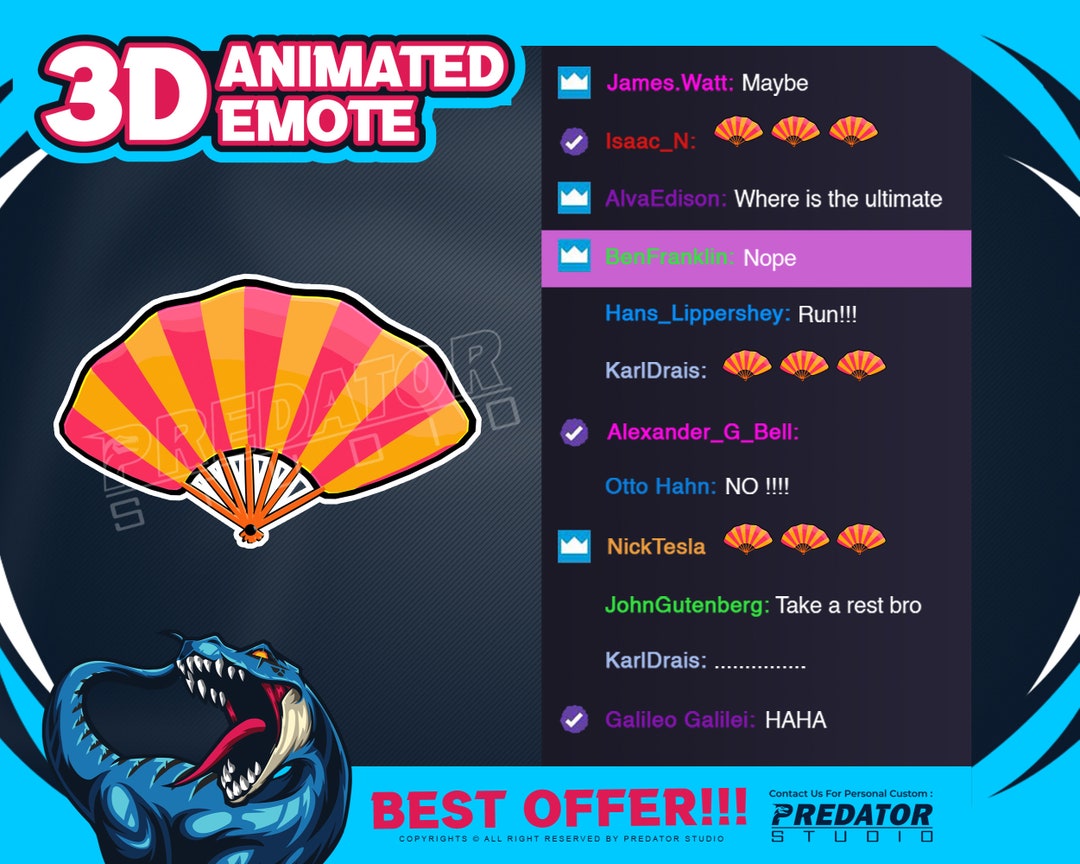 Animated Emote, Kick Emote, Twitch, Discord Emote, Emote Commission, 3D ...