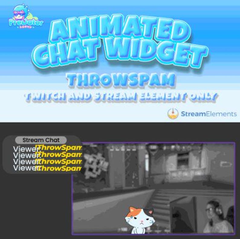 Animated Twitch Chat Widget: Streamelements Throw Spam Design - Etsy