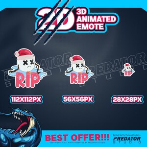 RIP Snowman 3D Animated Emote, Kawaii Emote, Animated Emotes, Christmas ...