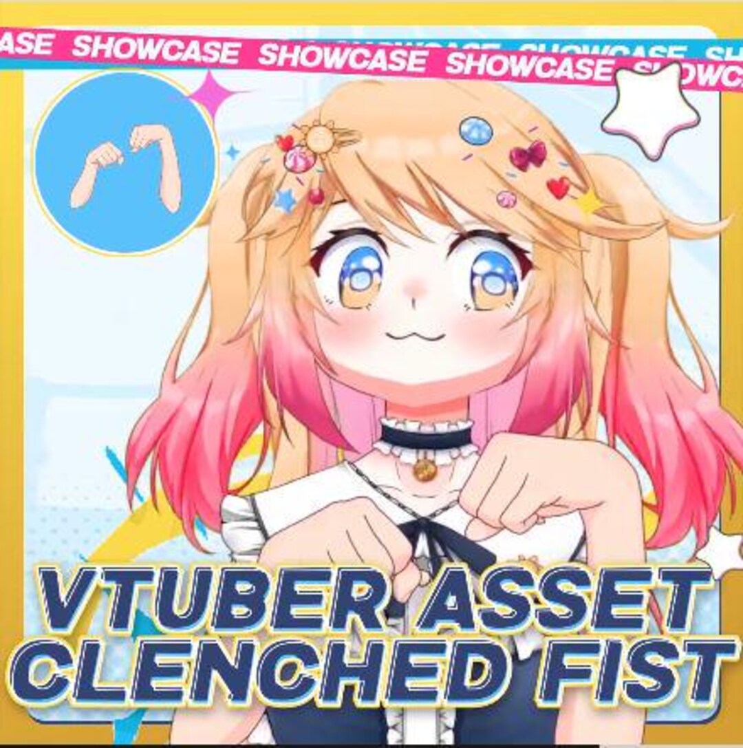 Vtuber Clenched Fist Pose | Angry Hand Asset for Live2d Model ...